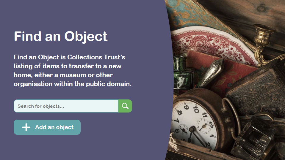 Collections Trust takes on Find an Object service - Museums Association